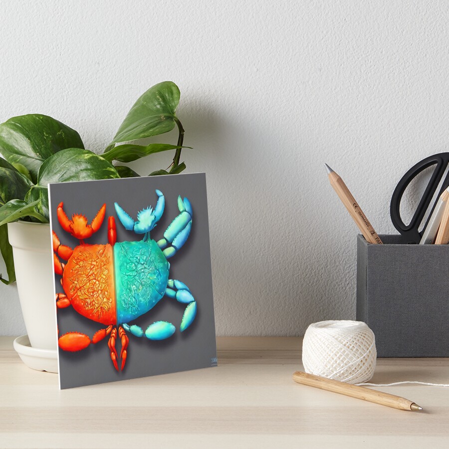 Lámina rígida «Signo del zodiaco del cáncer, colores vivos brillantes ...