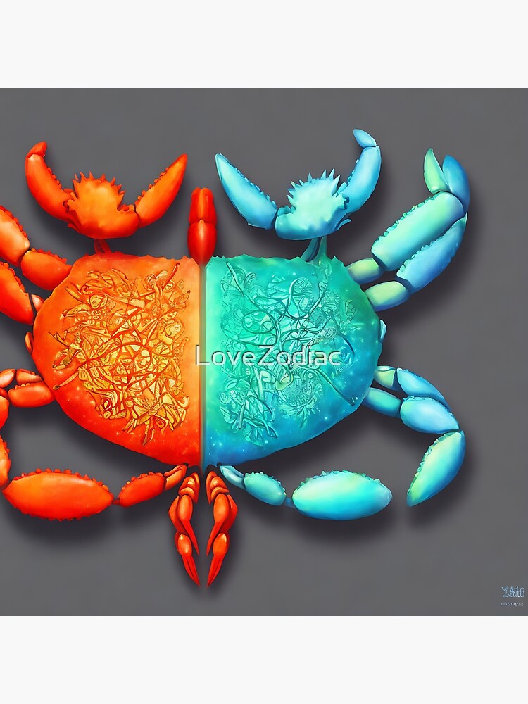 Póster «Signo del zodiaco del cáncer, colores vivos brillantes, arte ...