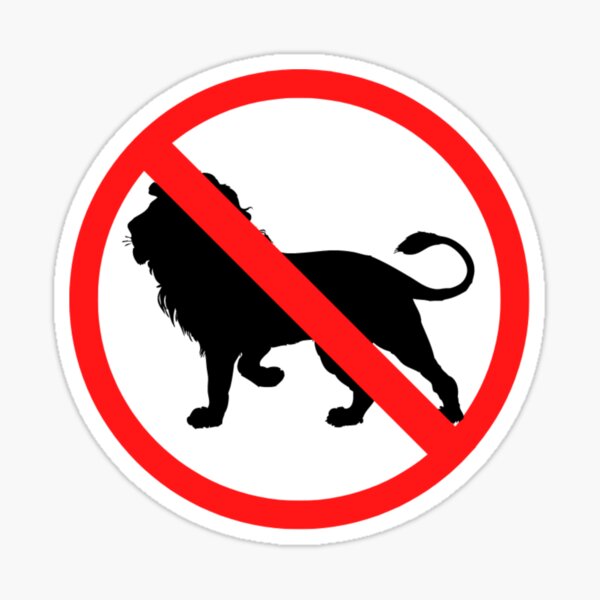 "no lions stop sign " Sticker for Sale by nikolaiart | Redbubble