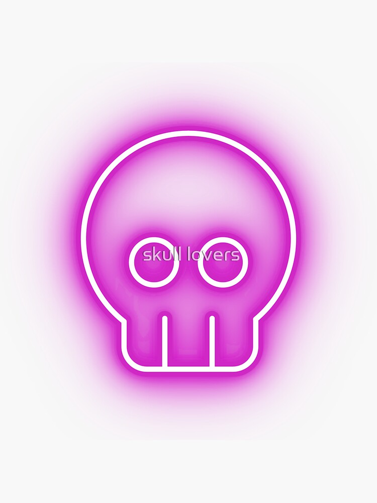 "Copy of cute skull in pink neon" Sticker for Sale by aubstore | Redbubble