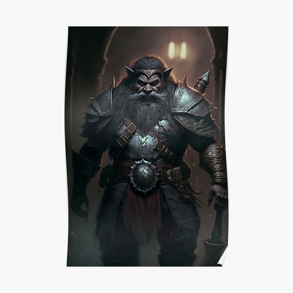 "Forgotten Realms Inspired Dwarf Warrior" Poster for Sale by ...