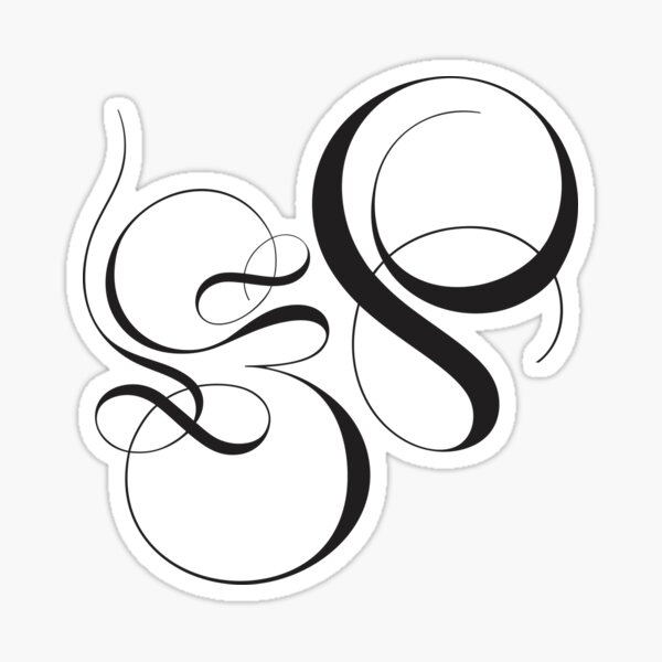 "Abstract Cute AUM, Om symbol - Calligraphy Art" Sticker for Sale by ...