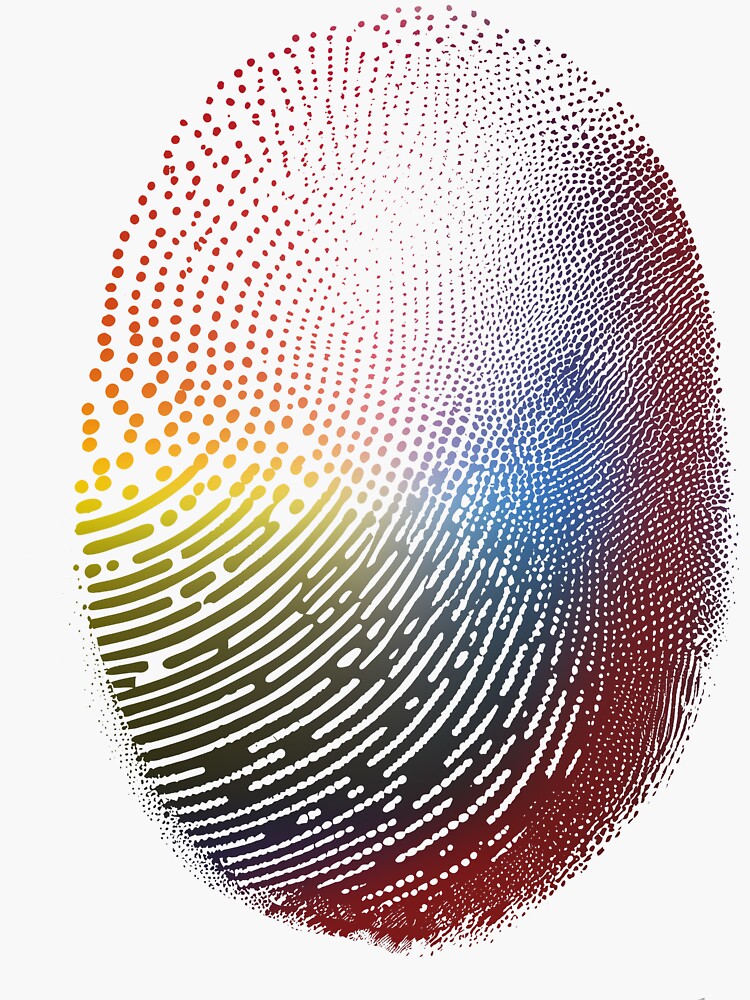 "Show Identity Fingerprint Art" Sticker for Sale by cybercollection ...