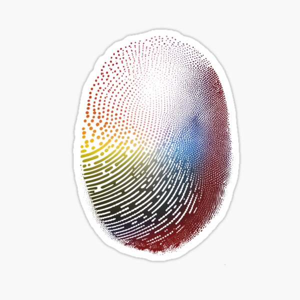 "Show Identity Fingerprint Art" Sticker for Sale by cybercollection ...