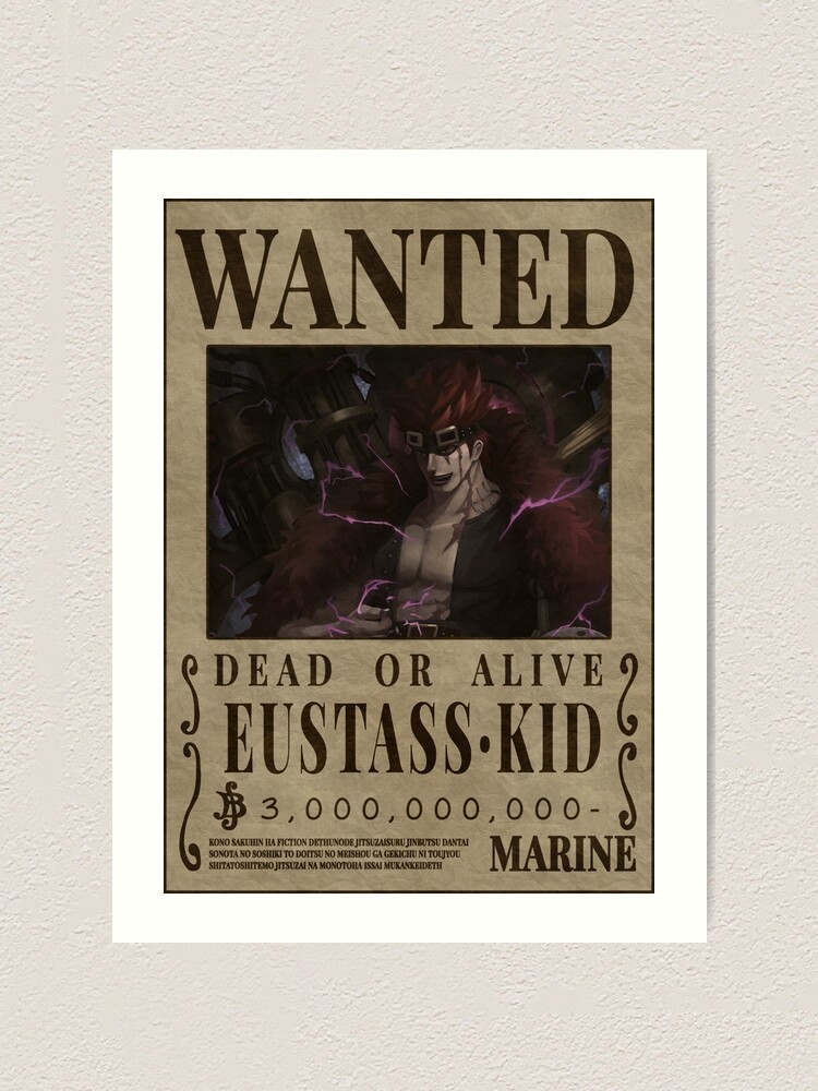 "One Piece Eustass "Captain" Kid Poster Wanted Poster" Art Print for ...