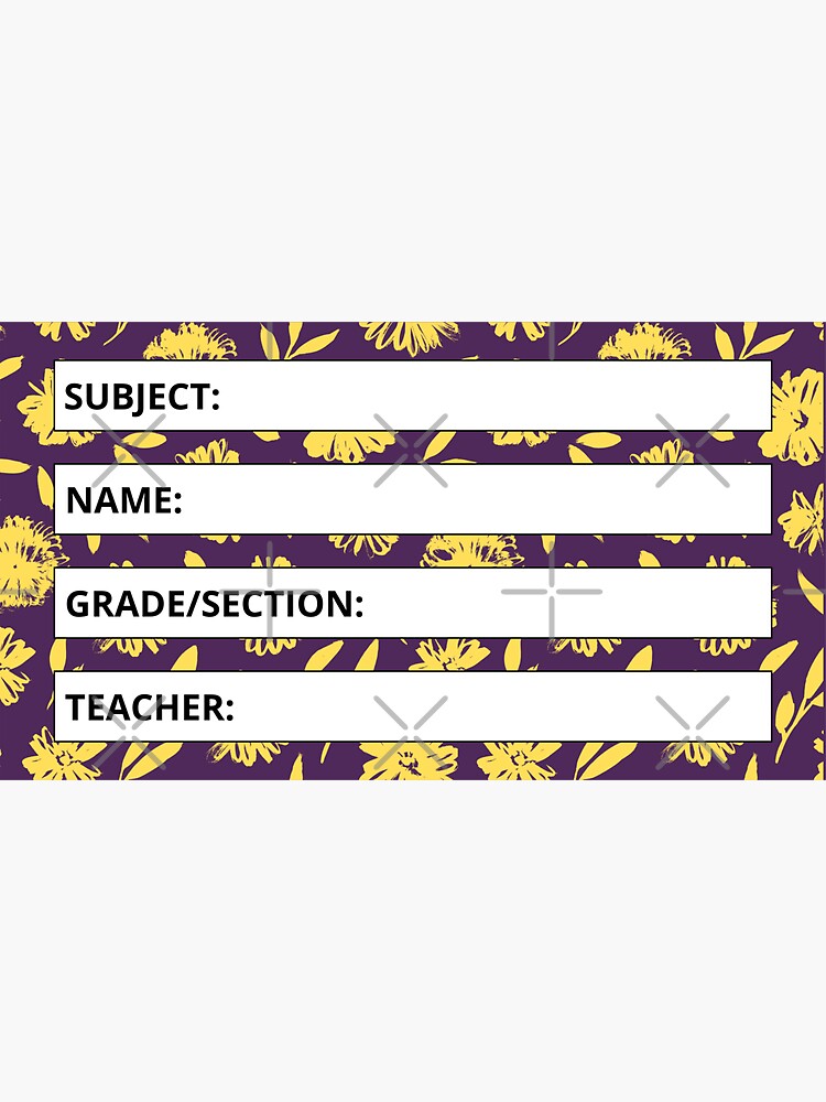 "Blank Name Tag Subject Teacher Floral Print #08" Sticker for Sale by ...