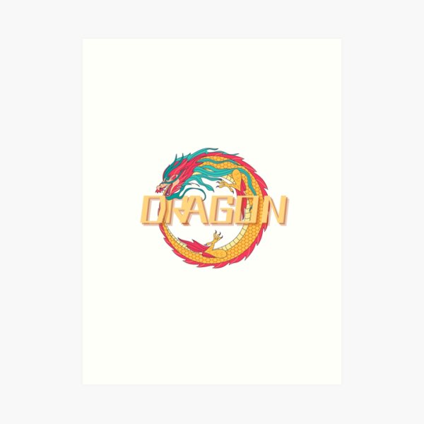 "Fiery Words Part 3: A Dragon Image with a Burst of Color" Art Print ...