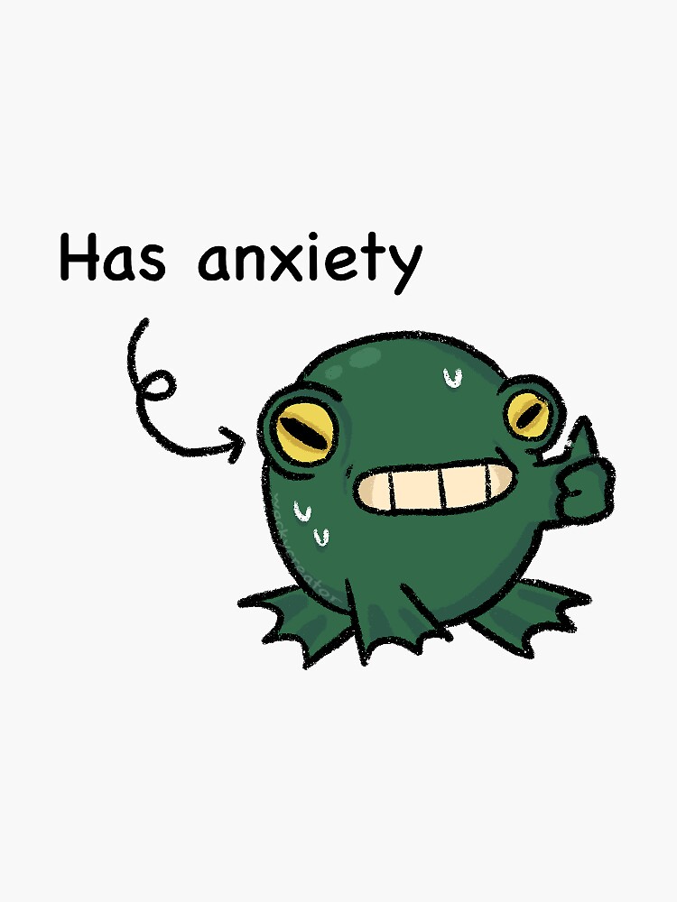 "Anxiety Frog" Sticker for Sale by wackycreator | Redbubble