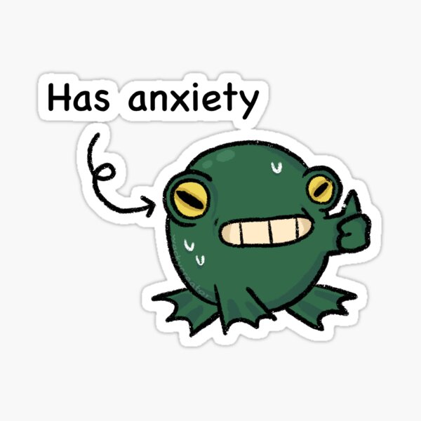 "Anxiety Frog" Sticker for Sale by wackycreator | Redbubble
