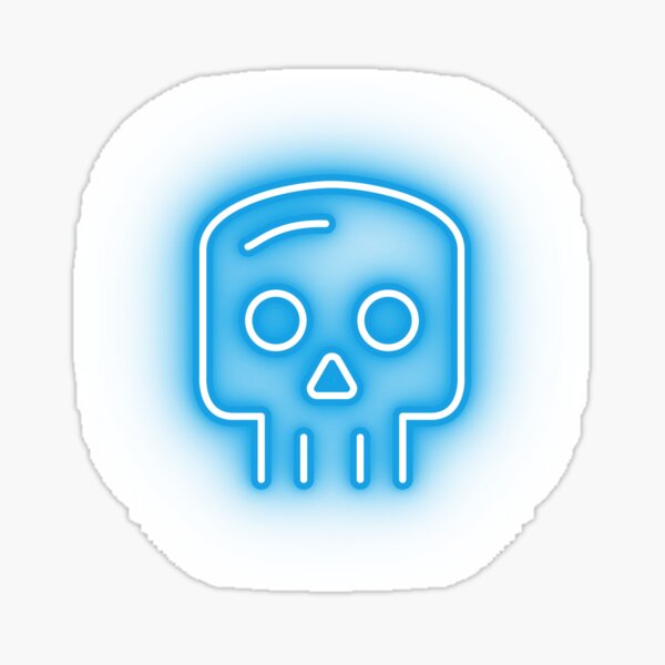 "Cute skull in light blue neon" Sticker for Sale by aubstore | Redbubble