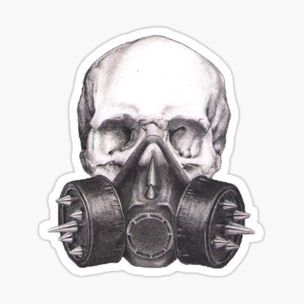 "Shaded Skull Drawing" Sticker for Sale by Mobsey | Redbubble