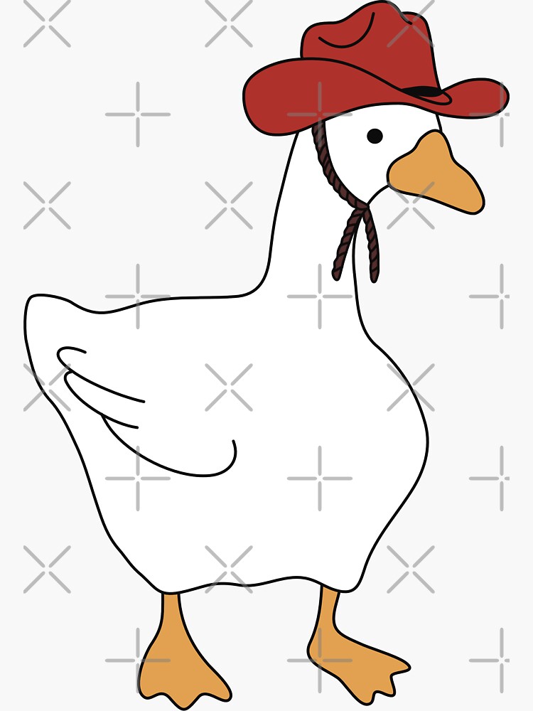 "Cottage core aesthetic Funny goose cowboy | Cute country stickers ...
