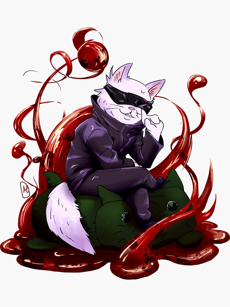 "Gojo Satoru Cat" Sticker for Sale by AbyssalCaseArt | Redbubble