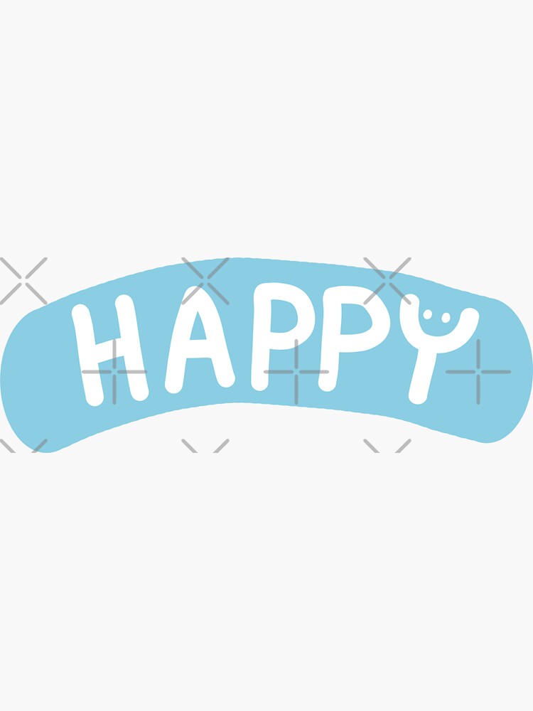 "Handwritten Happy Design With A Smiley Face" Sticker for Sale by ...