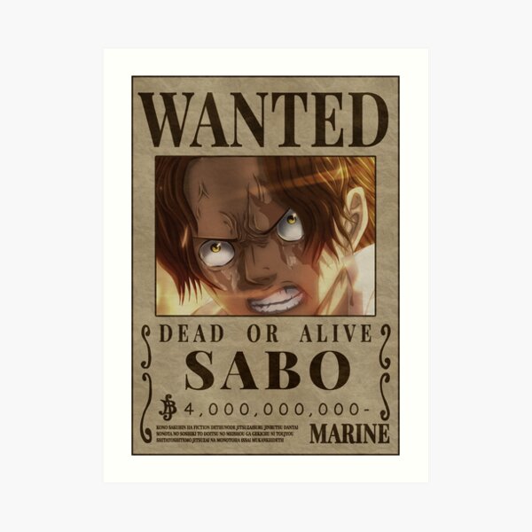"Flame Emperor Sabo One Piece Wanted" Art Print for Sale by ...