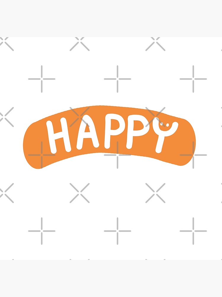 "Handwritten Happy Design With A Smiley Face" Poster for Sale by ...