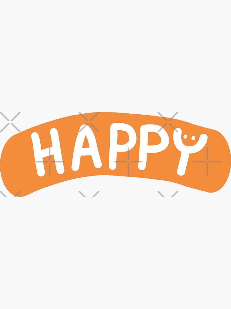 "Handwritten Happy Design With A Smiley Face" Sticker for Sale by ...