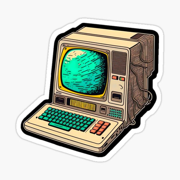 "Retro Computer #1" Sticker for Sale by HereisSomeArt1 | Redbubble