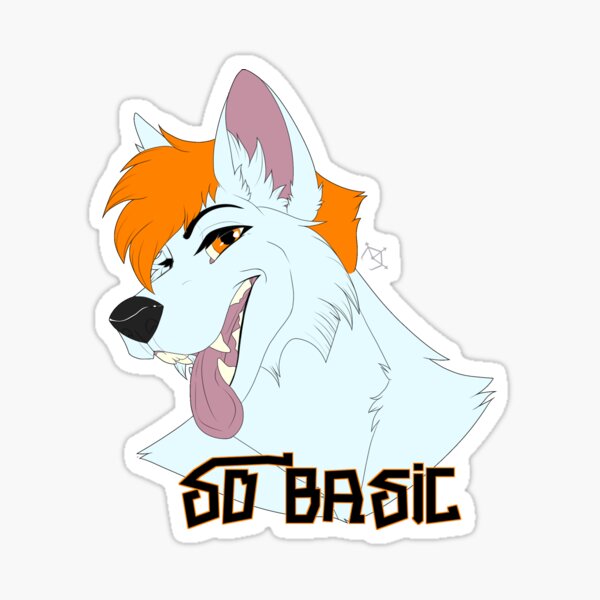 "So Basic Wolf ORANGE (w)" Sticker for Sale by mangoweasel | Redbubble