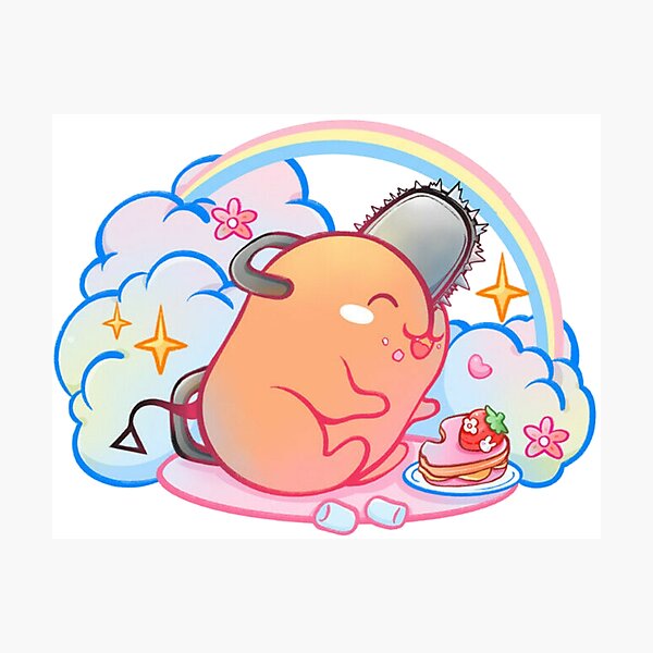 "Pochita Eating Breakfast - Chainsaw Man " Photographic Print for Sale ...