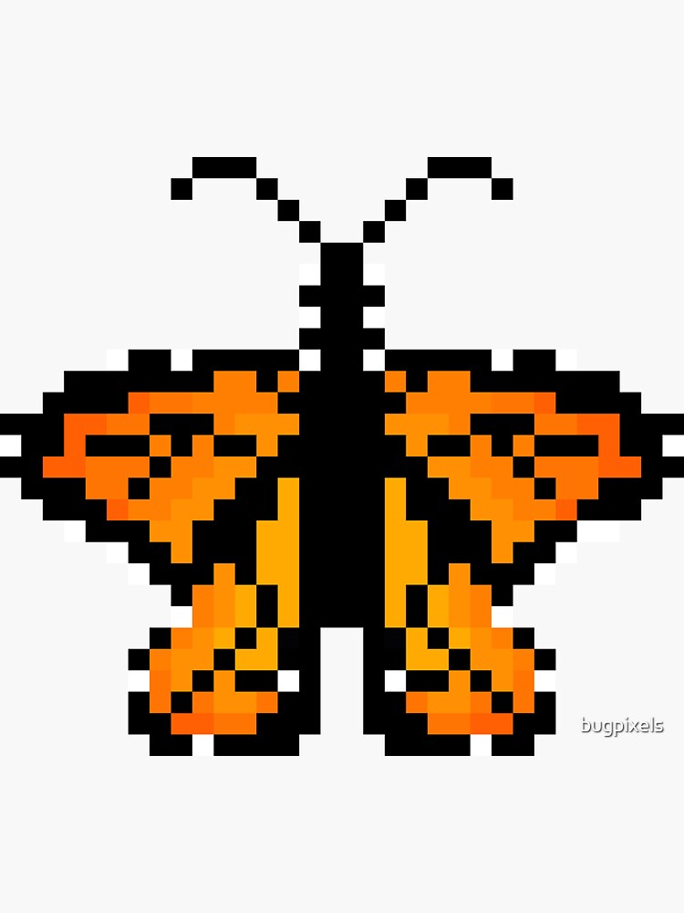 "Monarch Butterfly Pixel Design" Sticker for Sale by bugpixels | Redbubble