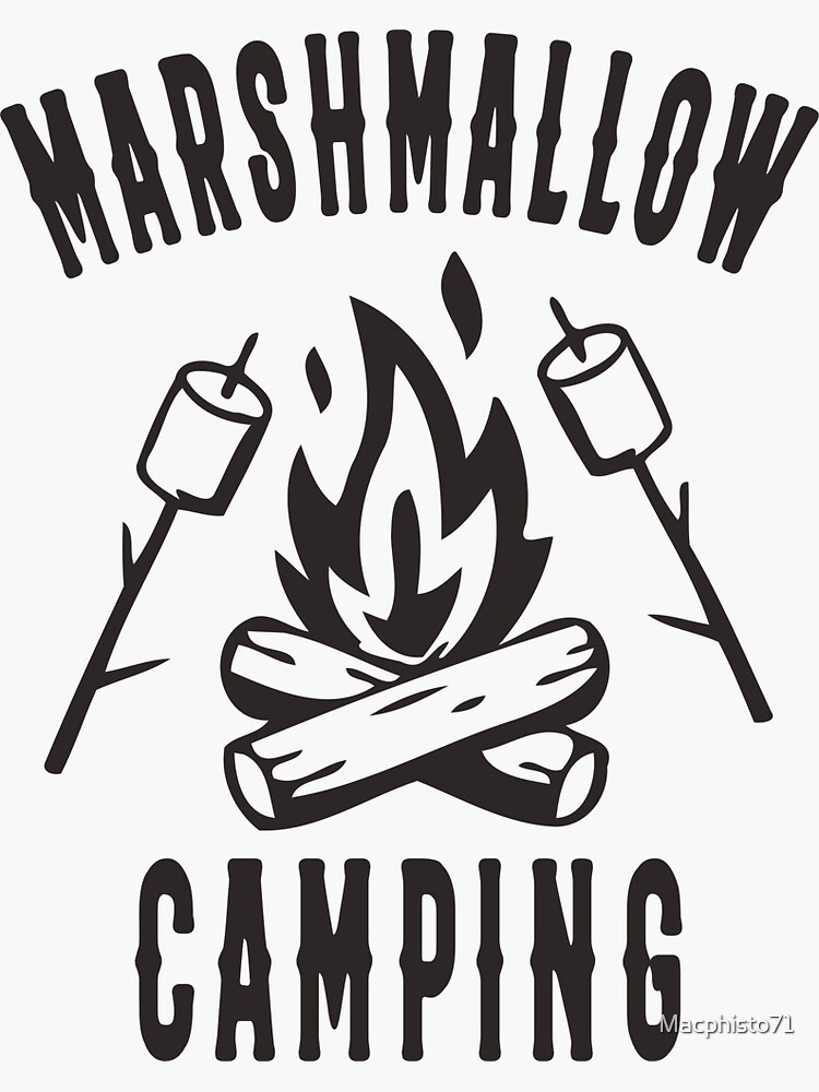 "Marshmallow Camping BBQ Camp Boy Scout Campfire" Sticker for Sale by ...