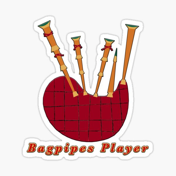 "Bagpipes Player" Sticker for Sale by janraydesigns | Redbubble