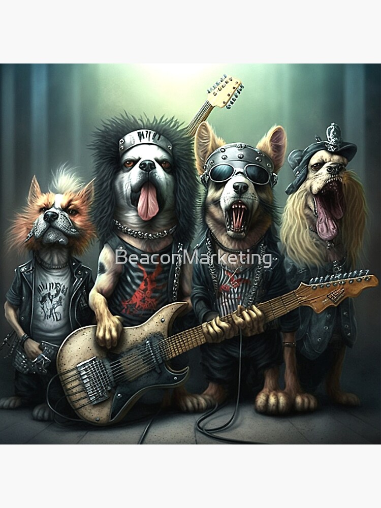 "Heavy Metal Dog Band Art " Poster for Sale by BeaconMarketing | Redbubble