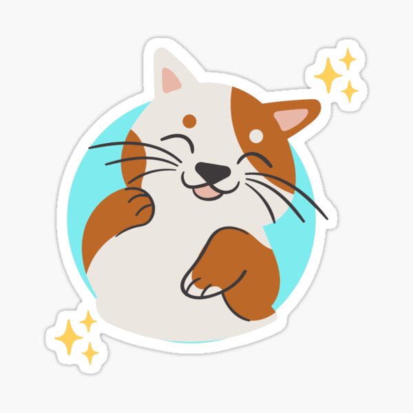 "HAPPY CAT" Sticker for Sale by DressUp-GlowUp | Redbubble