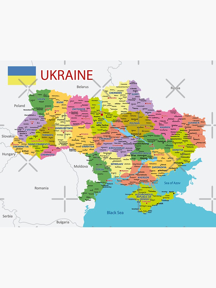 "Administrative map of Ukraine" Sticker for Sale by alijun | Redbubble