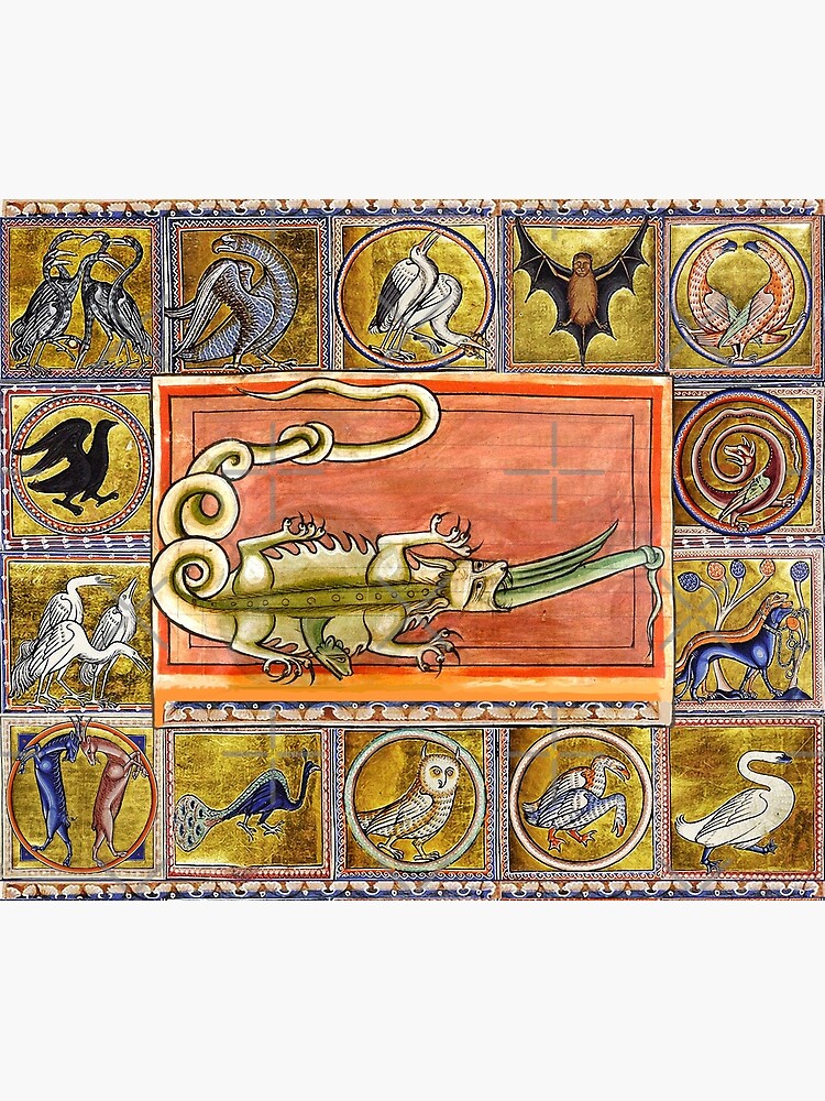 "MEDIEVAL BESTIARY,CROCODILE EATING SEA SERPENT, MYTHICAL ANIMALS IN ...