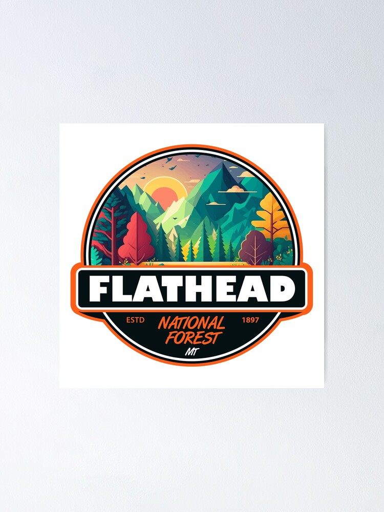 "Flathead National Forest Montana Emblem" Poster for Sale by ...