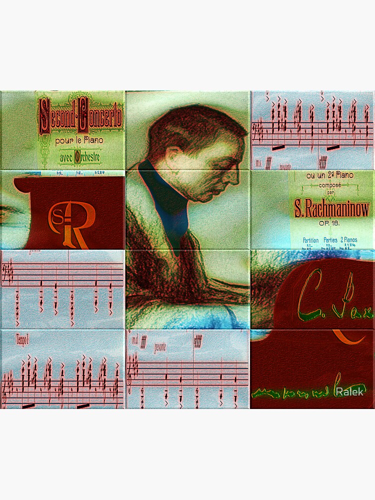 " AMAZING PAINTING ABSTRACT PORTRAIT OF SERGEI RACHMANINOFF PIANIST ...