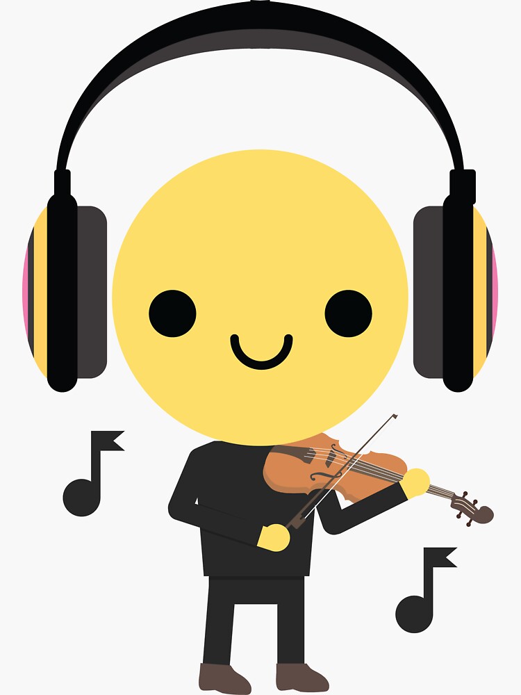"Violin Emoji " Sticker for Sale by HippoEmo | Redbubble