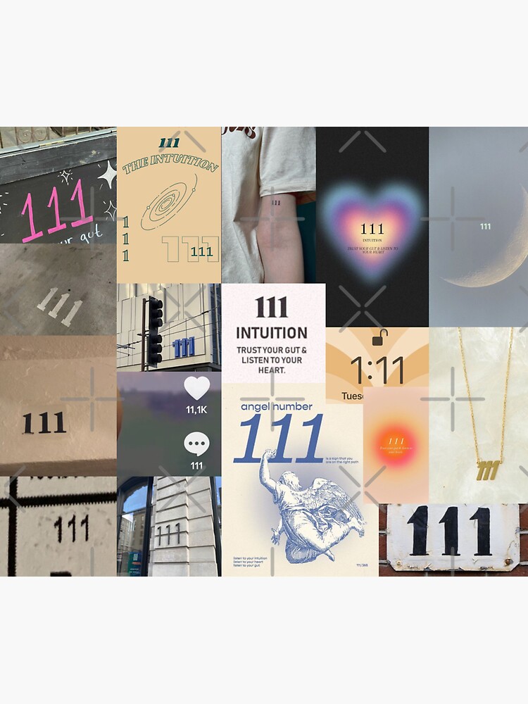 "111 angel number aesthetic collage" Sticker for Sale by morgananjos ...