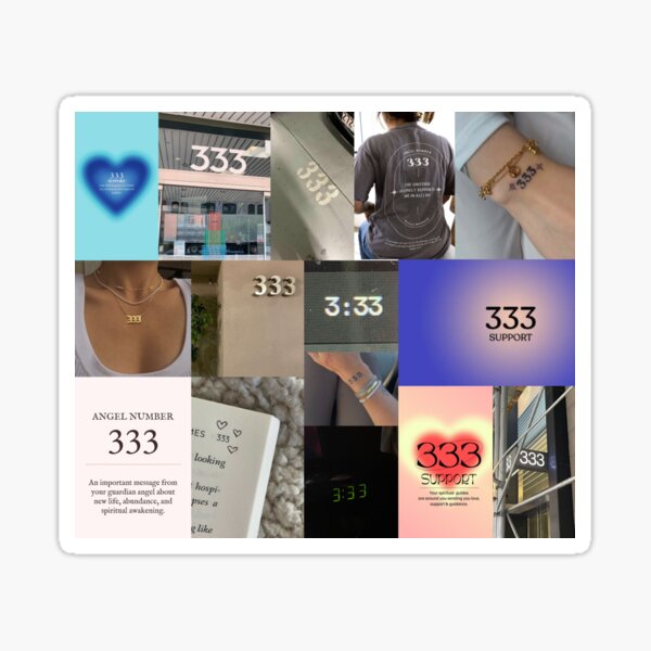 "333 angel number aesthetic collage" Sticker for Sale by morgananjos ...