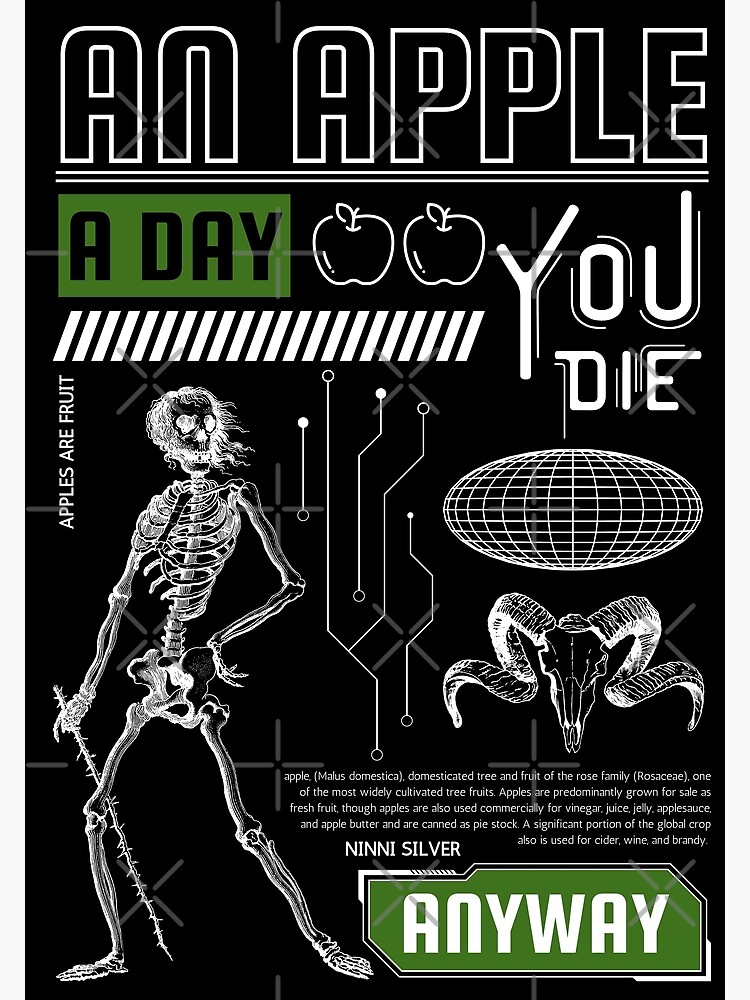 "An Apple A Day You Die Anyway Futuristic" Poster for Sale by ...