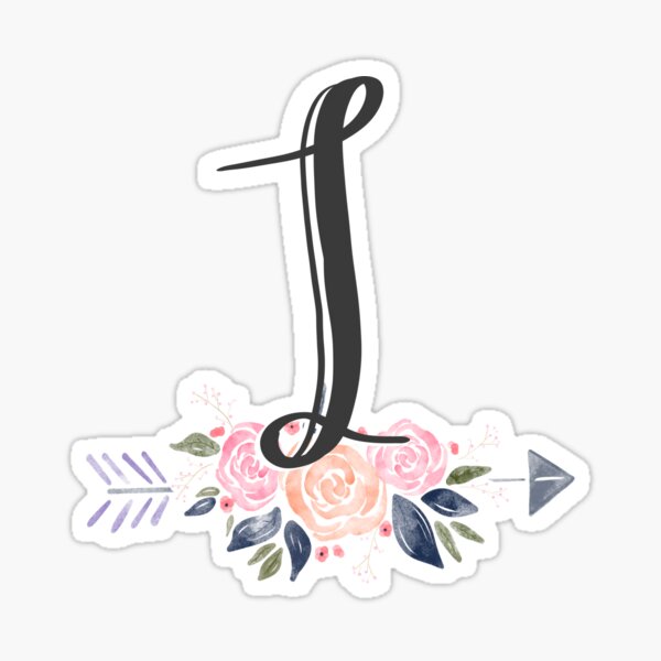 "Letter I Monogram Watercolor Roses" Sticker for Sale by MandyRosko ...