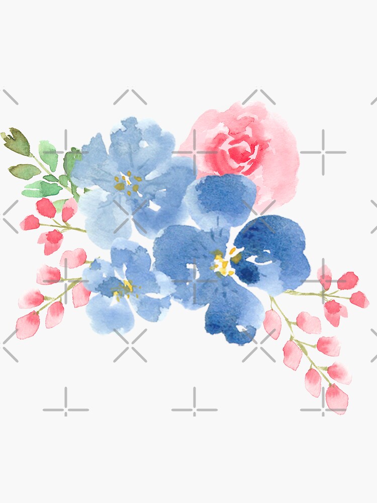 "Cute watercolor bouquet" Sticker by ApricotBlossom | Redbubble