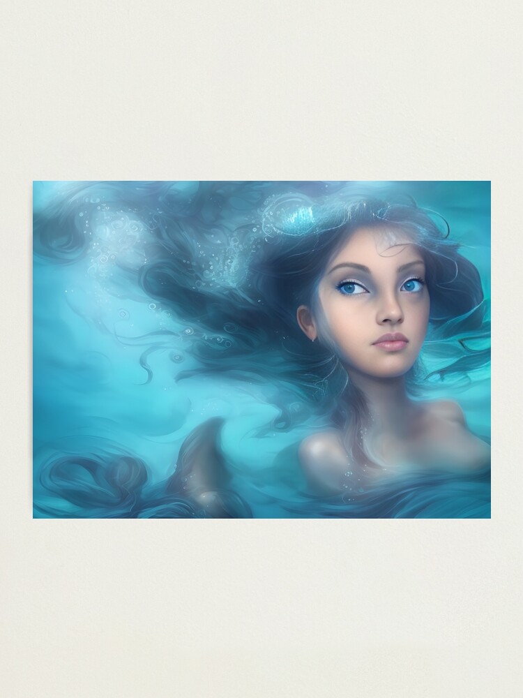 "Portrait of the Goddess of the Ocean Underwater. Fae, mermaid, genie ...