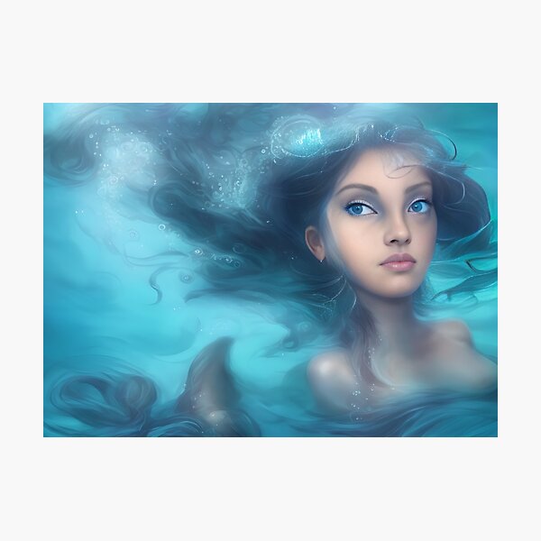 "Portrait of the Goddess of the Ocean Underwater. Fae, mermaid, genie ...