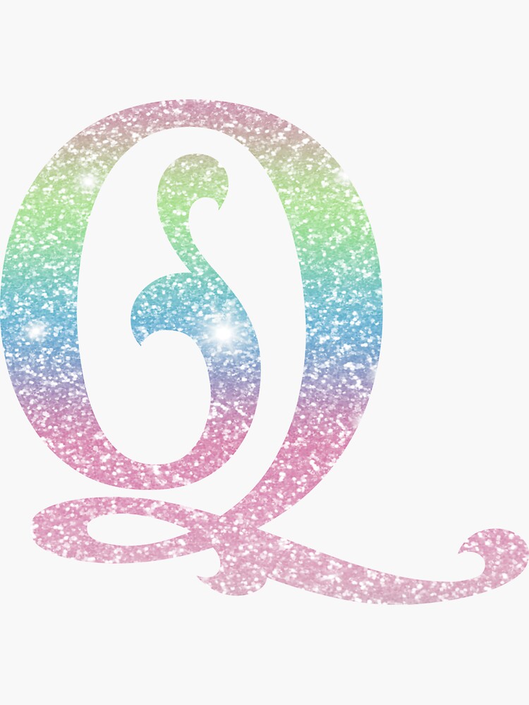 "Colorful candy cotton glitter beautiful Q letter" Sticker for Sale by ...