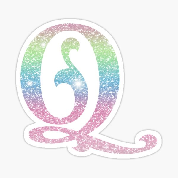 "Colorful candy cotton glitter beautiful Q letter" Sticker for Sale by ...