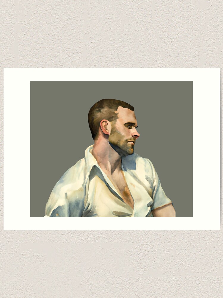 "Original vintage masculine male portrait, Custom male portrait ...