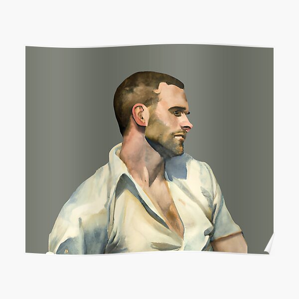 "Original vintage masculine male portrait, Custom male portrait ...