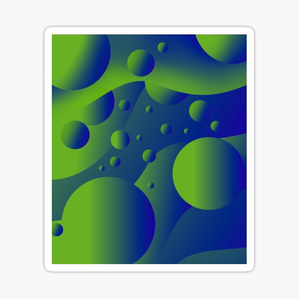 "Floating bubbles modern pattern blue green " Sticker for Sale by ...