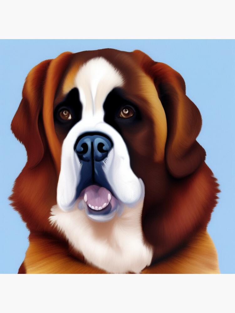"Saint Bernard Cartoon Art" Sticker for Sale by KinDesignsDogs | Redbubble