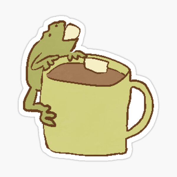 "Hot chocolate frog" Sticker for Sale by amphibian-a-day | Redbubble