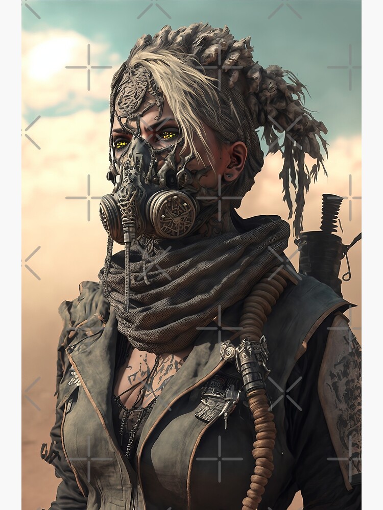 "Diesel Punk Masked Woman in Desert" Poster for Sale by kaileena-ai ...
