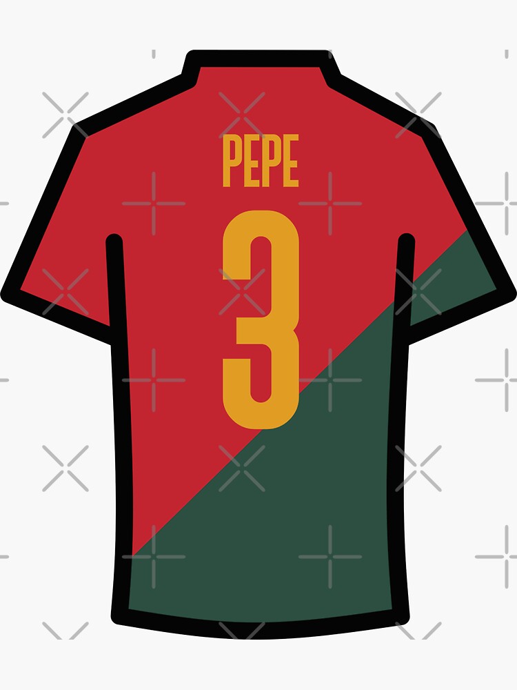 "Pepe #3 POR Red Green 22 Football Jersey" Sticker for Sale by ...